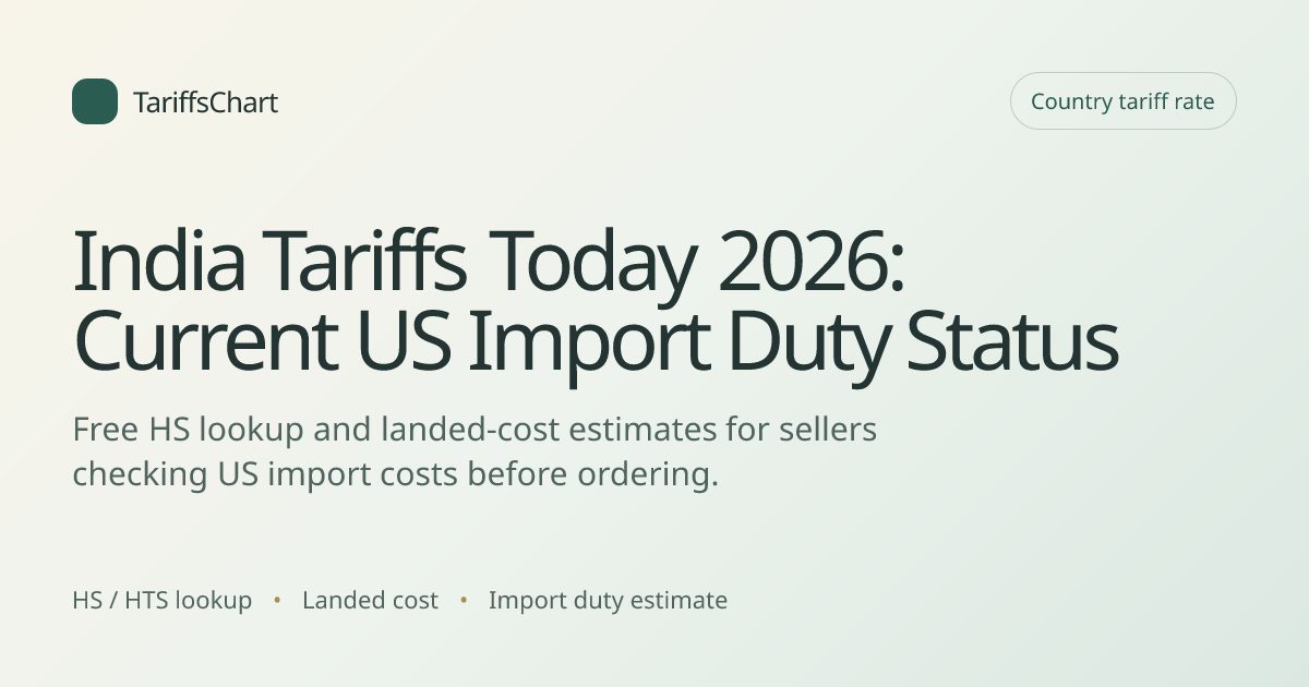 India Tariffs Today 2026: Current US Import Duty Status & Rates ...